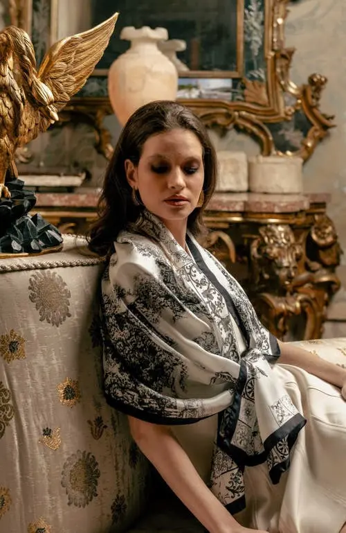ELIZABETTA Toilelong Silk Scarf For