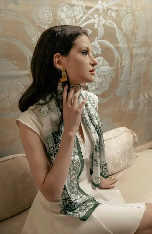 ELIZABETTA Toilelong Silk Scarf For