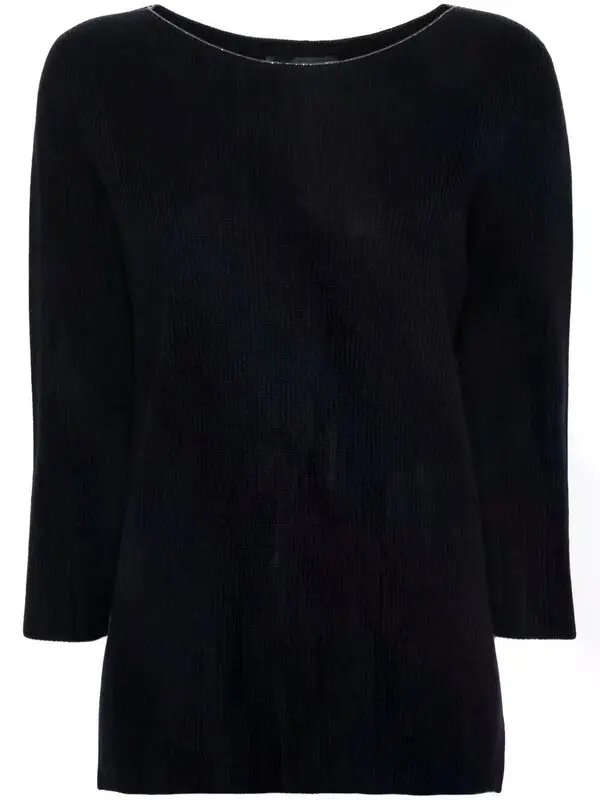 Fabiana Filippi Ribbed Knit Sweater With Bead Embellishment