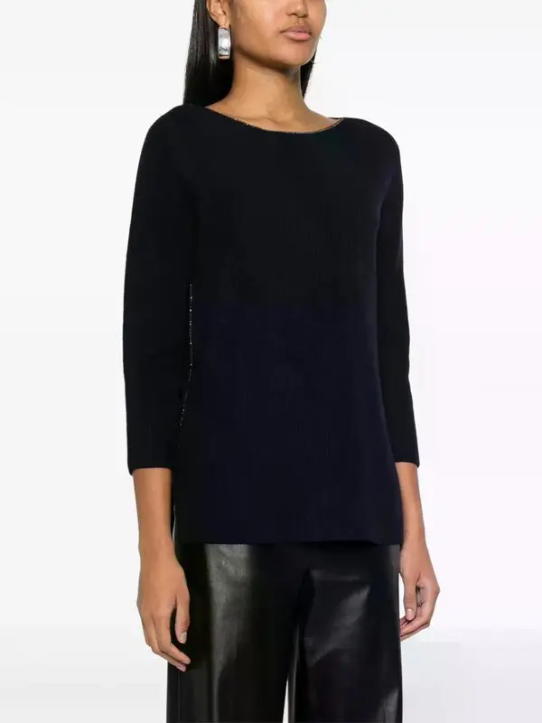 Fabiana Filippi Ribbed Knit Sweater With Bead Embellishment