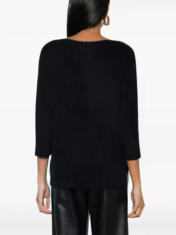 Fabiana Filippi Ribbed Knit Sweater With Bead Embellishment