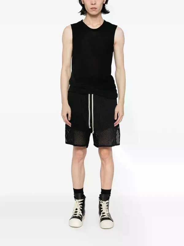 Rick Owens Cotton Drop-crotch Shorts - Black