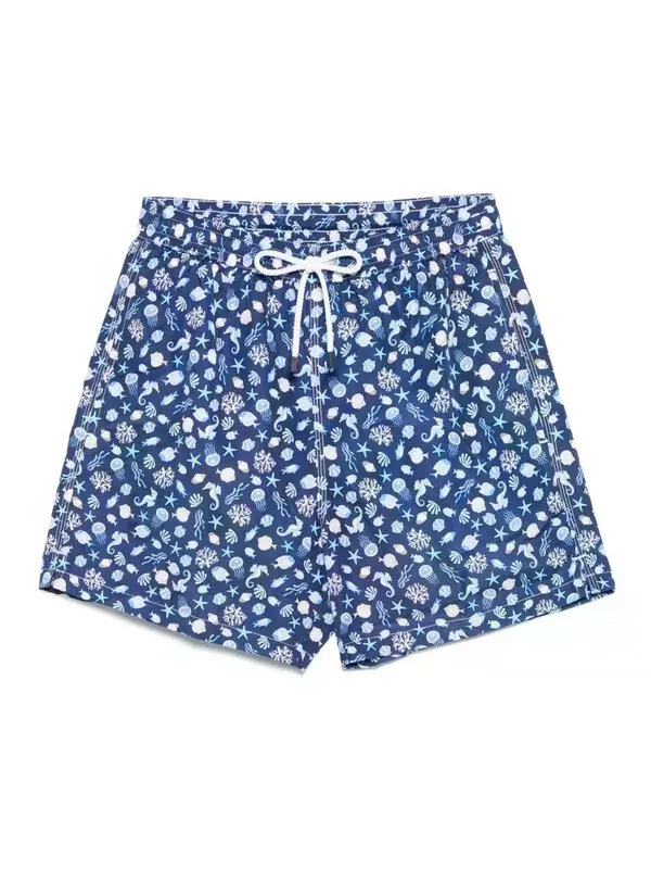 FIORIO MILANO Sea-print Swim Shorts - Blue
