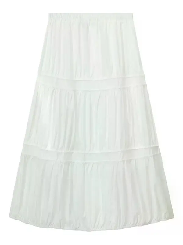 TOUT A COUP Tiered Ruffle Skirt - White