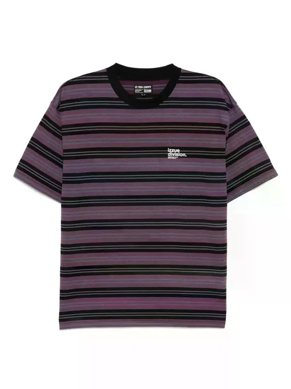 Izzue Striped Logo T-shirt - Purple