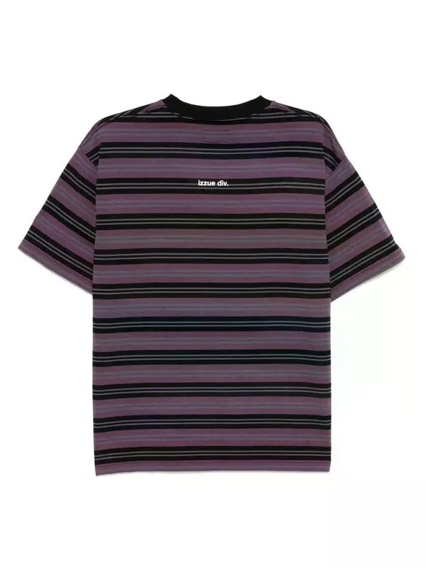 Izzue Striped Logo T-shirt - Purple