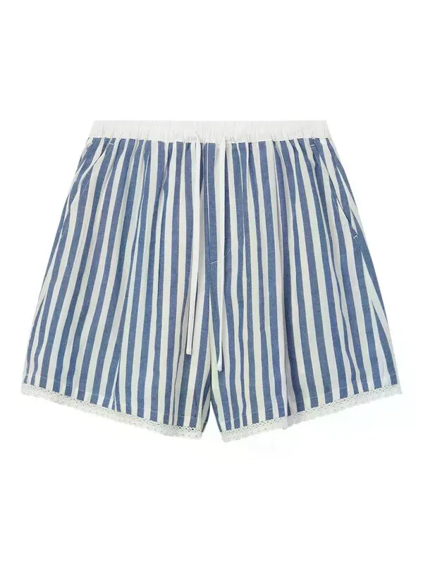 TOUT A COUP Striped Cotton Shorts