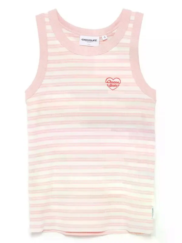 CHOCOOLATE Striped Tank Top - Pink