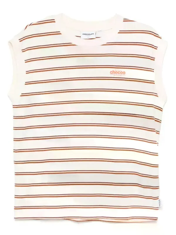 CHOCOOLATE Striped Tank Top - Neutrals