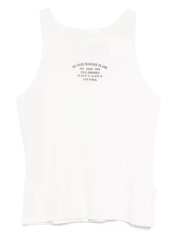 Izzue Ribbed Tank Top - White