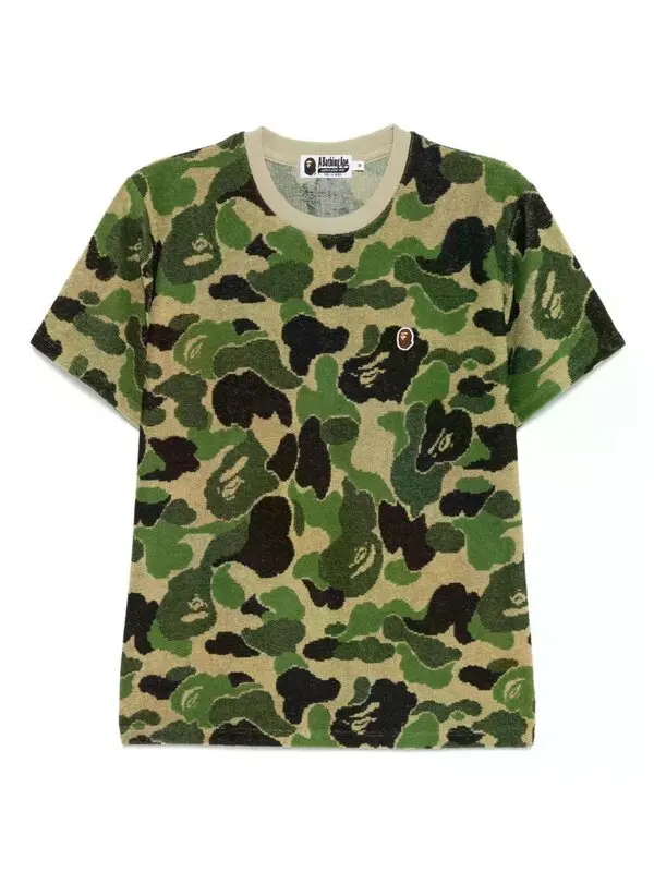 A BATHING APE Abc Camo Pile Jacquard One-point T-shirt - Green