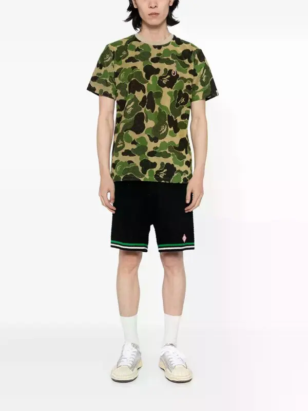 A BATHING APE Abc Camo Pile Jacquard One-point T-shirt - Green