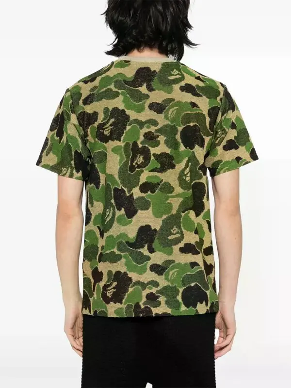 A BATHING APE Abc Camo Pile Jacquard One-point T-shirt - Green