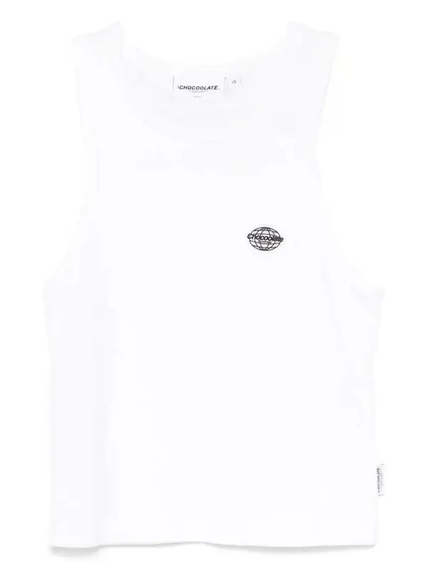 CHOCOOLATE Ribbed Tank Top - White