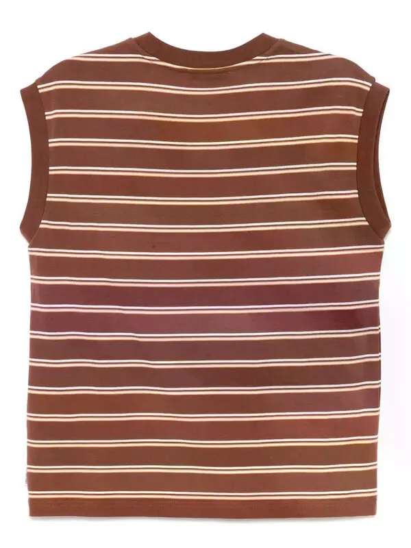 CHOCOOLATE Striped Tank Top - Brown
