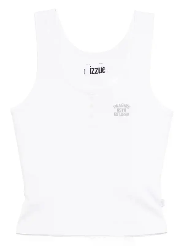 Izzue Ribbed Tank Top - White