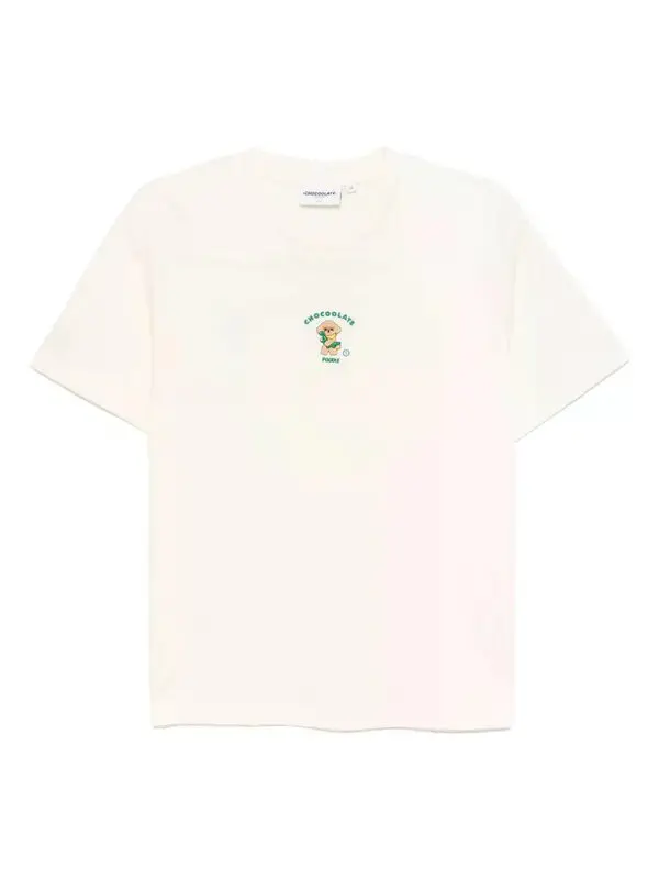 CHOCOOLATE Logo-embroidered T-shirt - Neutrals