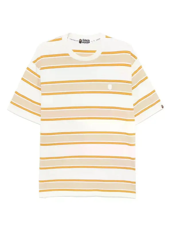 A BATHING APE Logo-embroidered T-shirt - Neutrals