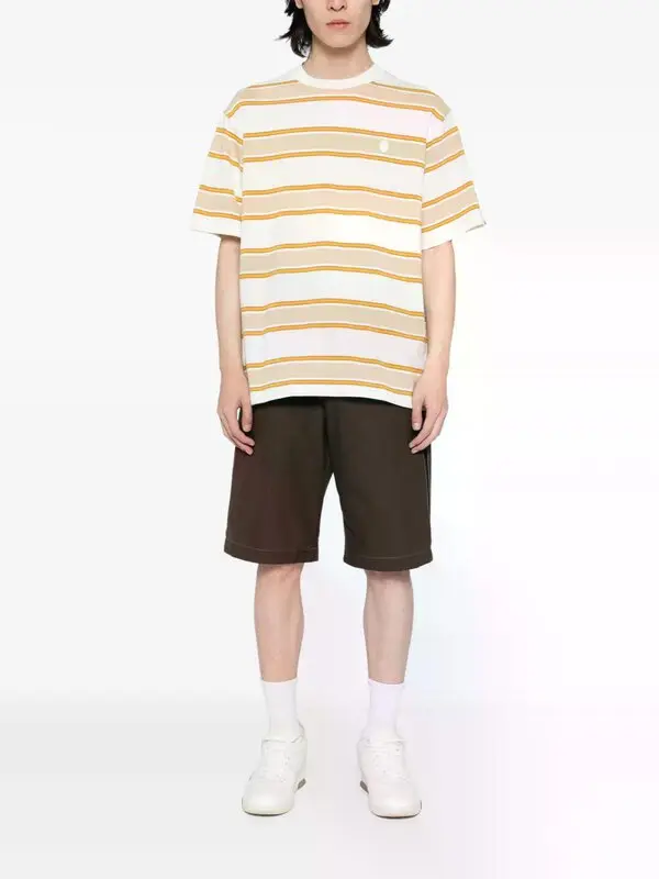 A BATHING APE Logo-embroidered T-shirt - Neutrals