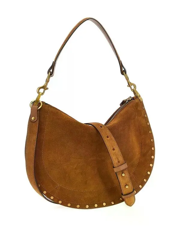 Isabel Marant Étoile Oskan Studded Suede Shoulder Bag - Brown