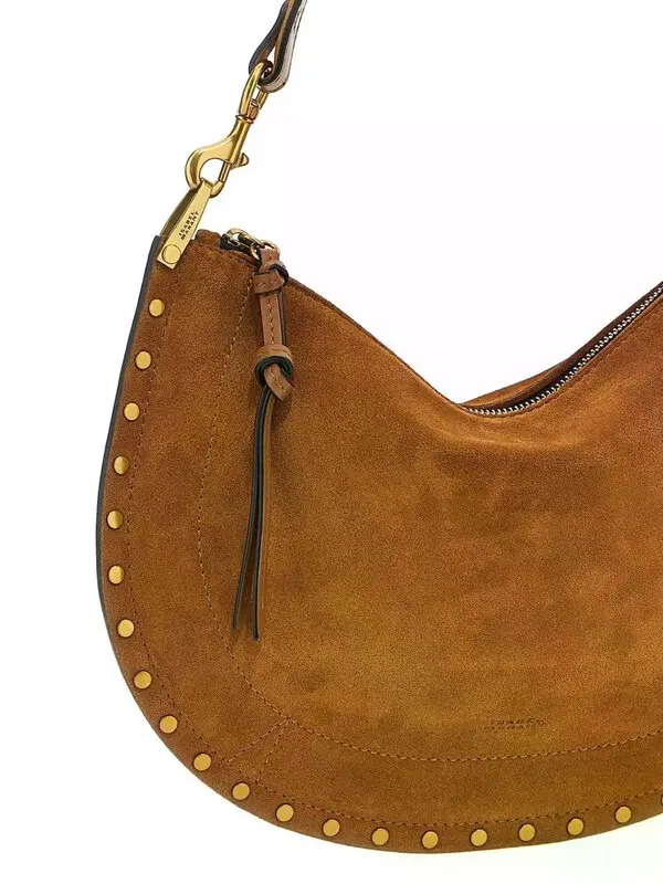 Isabel Marant Étoile Oskan Studded Suede Shoulder Bag - Brown