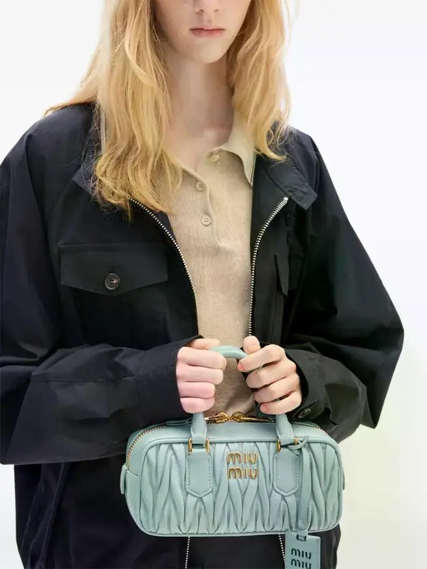 Miu Miu Arcadie Matelassé Tote Bag - Green