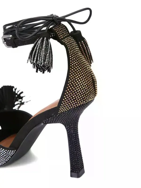 Kurt Geiger 90mm Pom Pom Sandals - Black