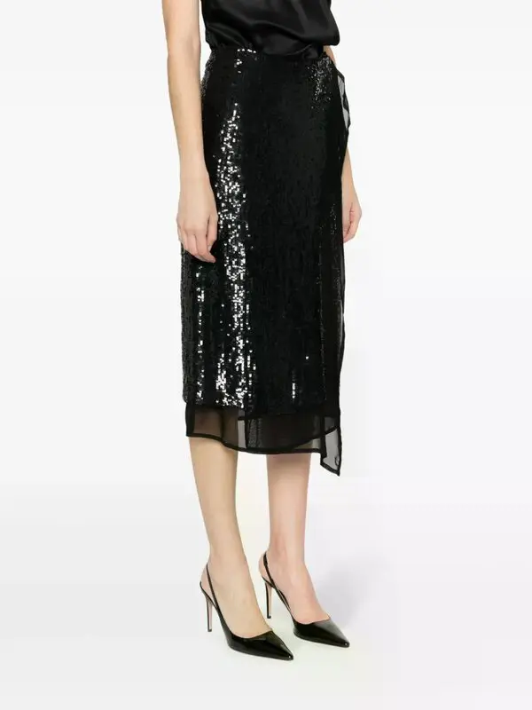 P.a.r.o.s.h Glare Sequin Embellished Wrap Skirt