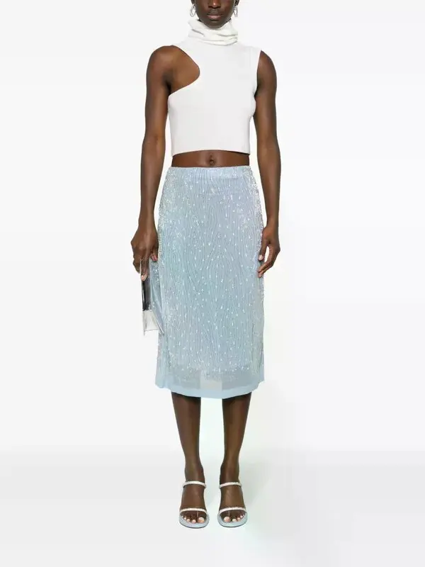 P.a.r.o.s.h Bead-embellished Chiffon Knee-length Skirt