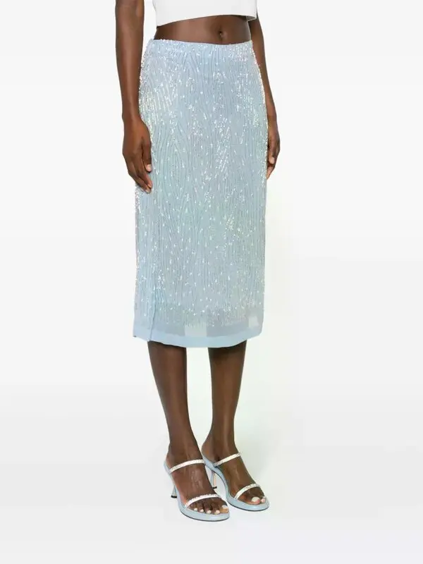 P.a.r.o.s.h Bead-embellished Chiffon Knee-length Skirt