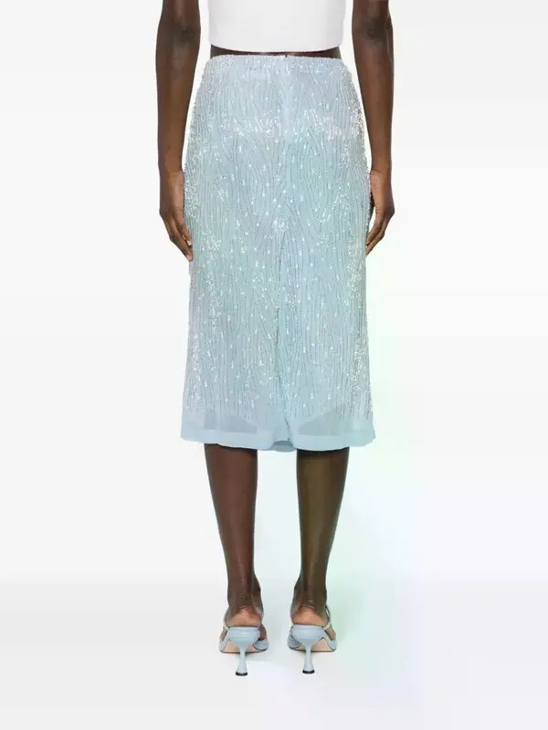 P.a.r.o.s.h Bead-embellished Chiffon Knee-length Skirt