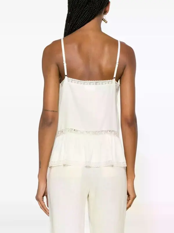P.a.r.o.s.h Lace-trim Silk Tank Top