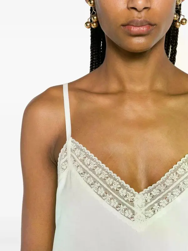 P.a.r.o.s.h Lace-trim Silk Tank Top