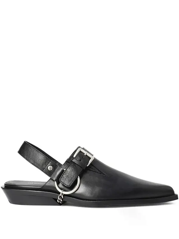 ANN DEMEULEMEESTER Vilmu Pointy Buckle-embellished Mules