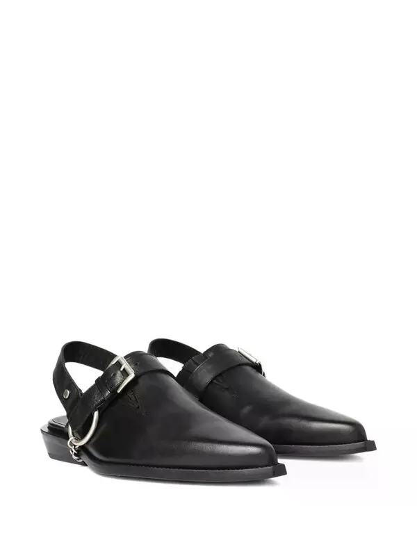 ANN DEMEULEMEESTER Vilmu Pointy Buckle-embellished Mules