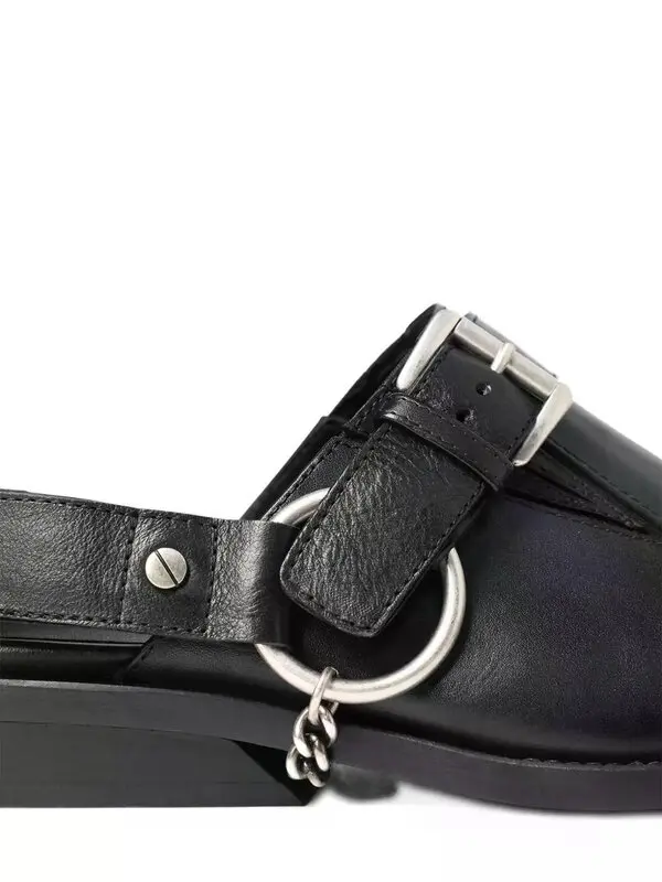 ANN DEMEULEMEESTER Vilmu Pointy Buckle-embellished Mules