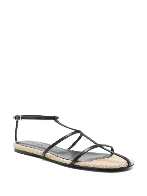 Khaite Cage Flat Sandals - Black