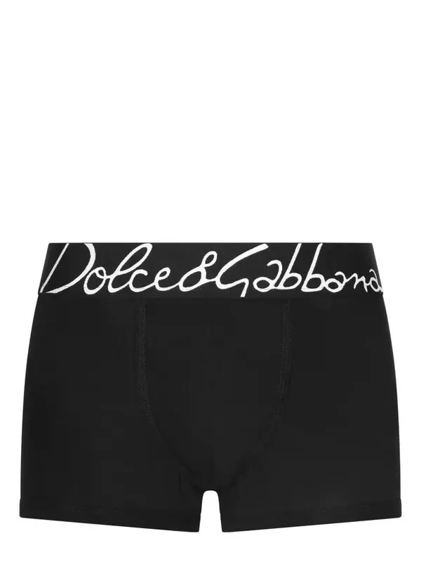 Dolce & Gabbana Logo-waistband Jersey-texture Boxers - Black