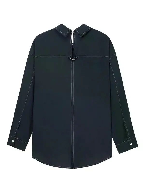 TOUT A COUP Contrast-stitch Button-up Shirt - Blue