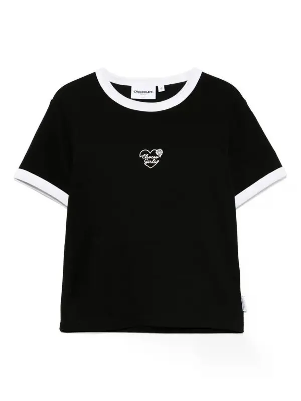 CHOCOOLATE Logo-embroidered T-shirt - Black