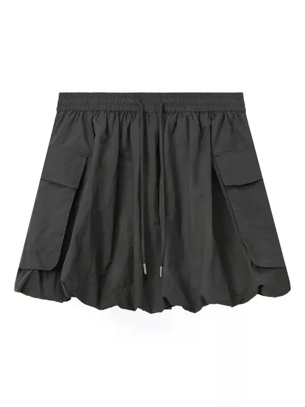 TOUT A COUP Pleated Skirt With Drawstring Waist - Black