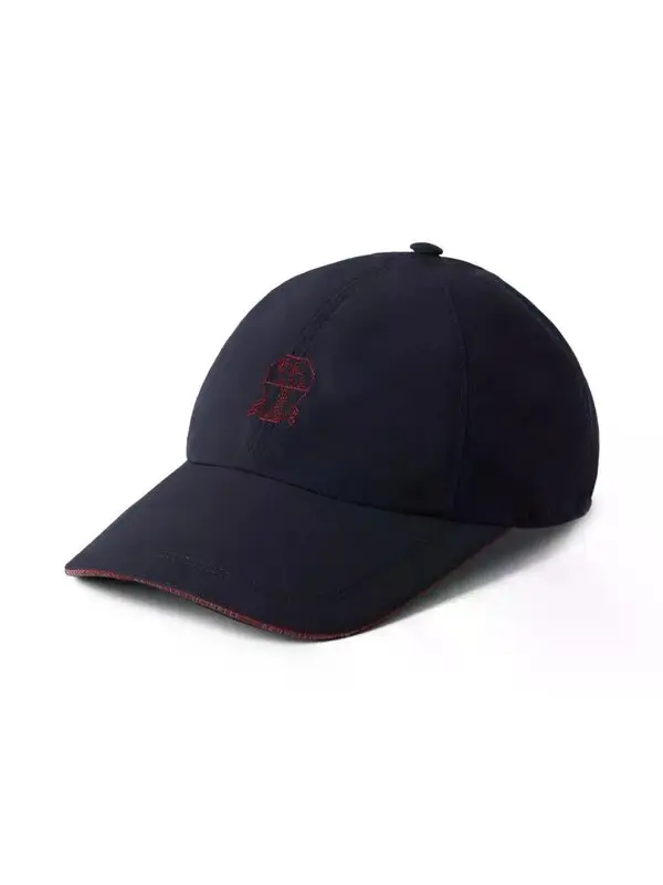 Brunello Cucinelli Baseball Cap With Embroidered Logo - Blue