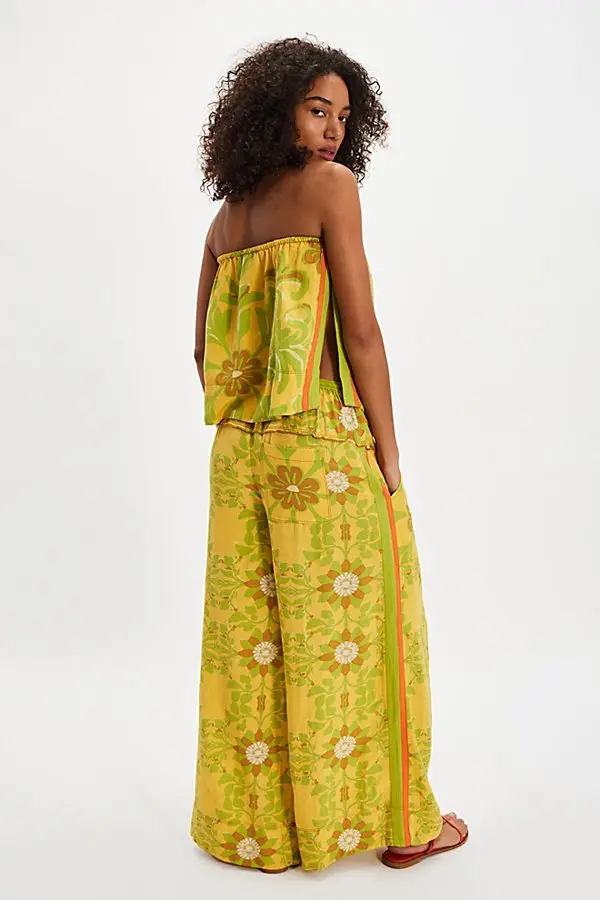 Free People Devella Printed Set - Lemon Combo