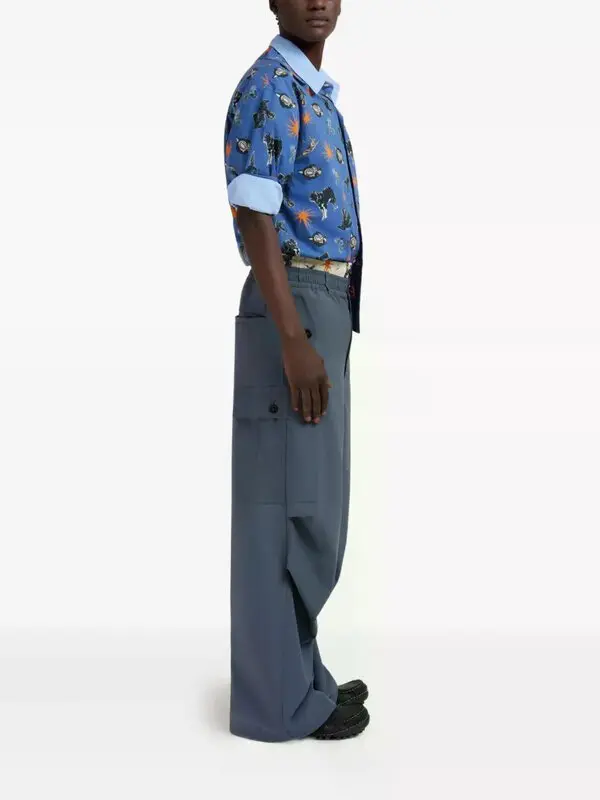 Marni Graphic-print Short-sleeve Shirt - Blue