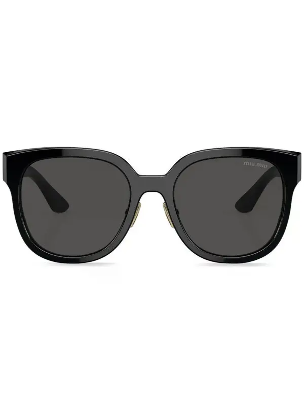 Miu Miu Logo-lettering D-frame Sunglasses - Black