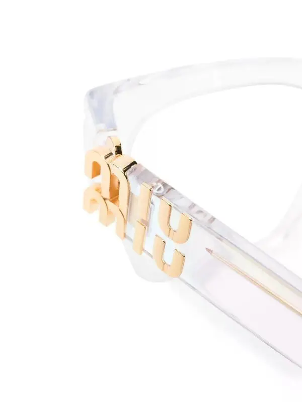 Miu Miu Logo-plaque Transparent Glasses