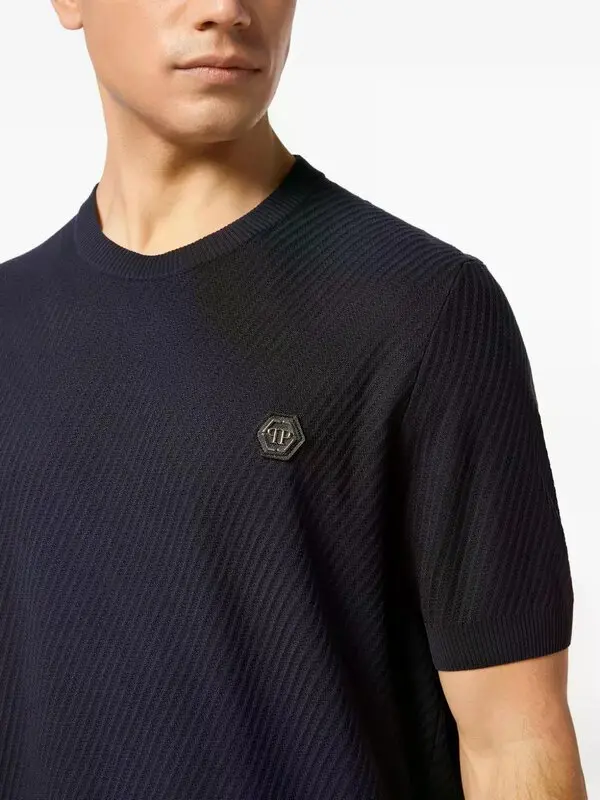 Philipp Plein Logo-patch T-shirt - Blue