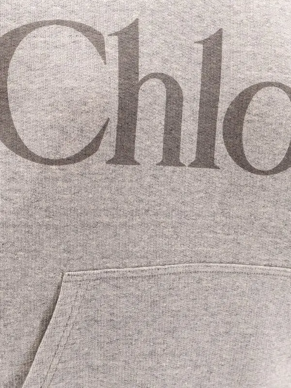 Chloé Cotton-blend Logo Sweatshirt - Grey