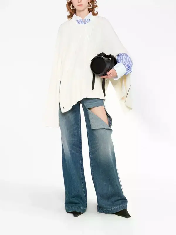 PETER DO Ripped Wide-leg Jeans