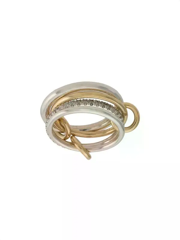 SPINELLI KILCOLLIN 18kt Yellow Gold And Sterling Silver Diamond Ring - Multicolour